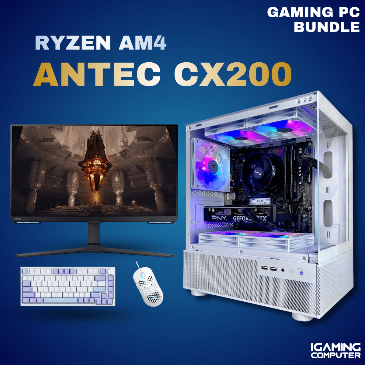 Ryzen AM4 Gaming PC Bundle with Monitor, Keyboard & Mouse – I Gaming ...