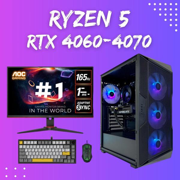 Gaming PC Bundle | Ryzen 5 5500 | RTX 4060/4060 Ti - I Gaming Computer